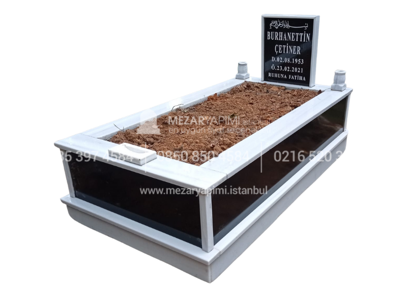 Tek Kişilik Mermer Çerçeveli Mezar | Mezar Yapımı İstanbul